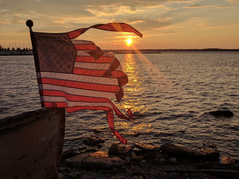 Erie, PA Flag at Sunset | Smithsonian Photo Contest | Smithsonian Magazine