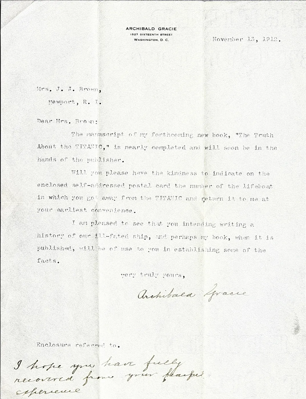 See Rare Letters From a Titanic Passenger, Who Called the Vessel a ...