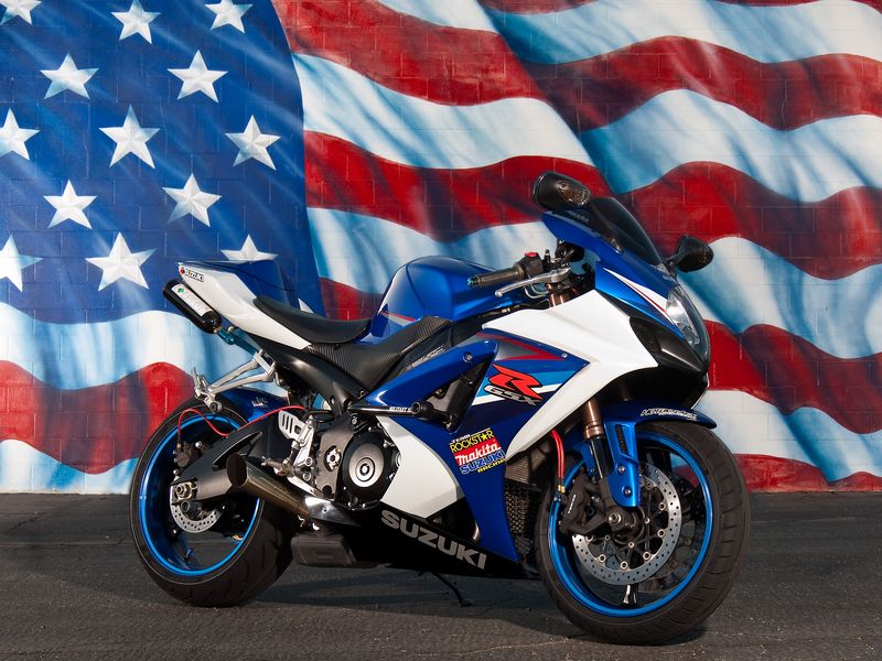 Red, White, & Blue motorcycle in front of the Red, White, & Blue ...
