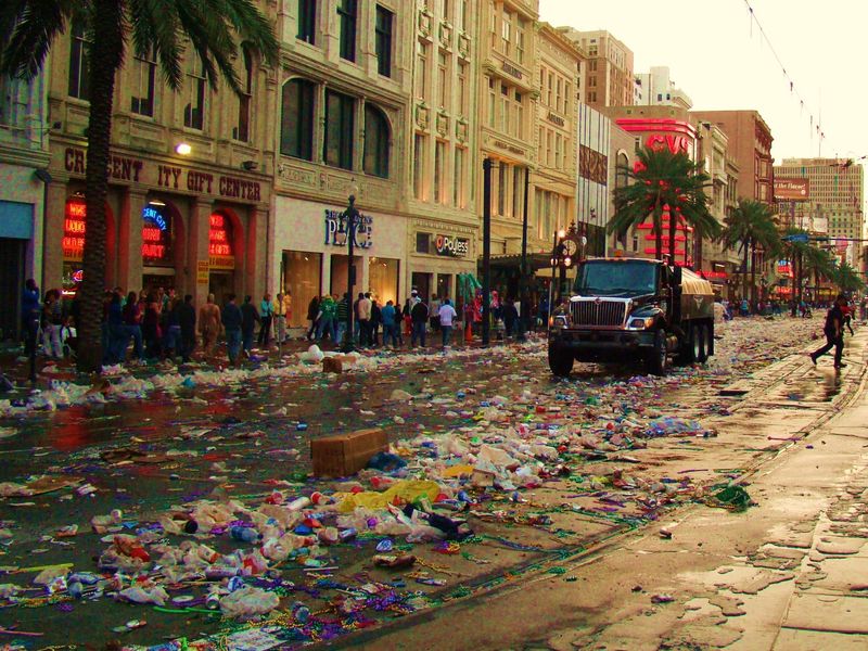 The morning after: a Mardi Gras parade in New Orleans leaves a trail of ...