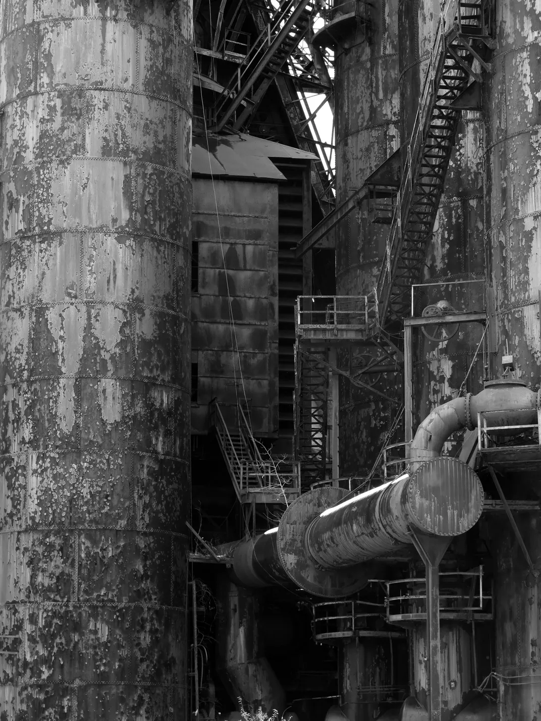 Massive abandoned blast furnaces along the Lehigh River | Smithsonian ...