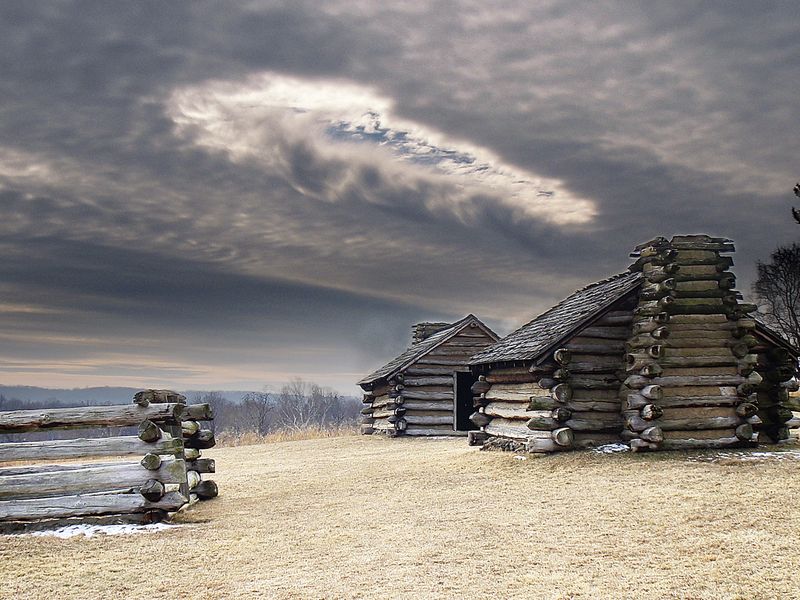 Valley Forge 1778 winter encampment of Washington's Continental army ...