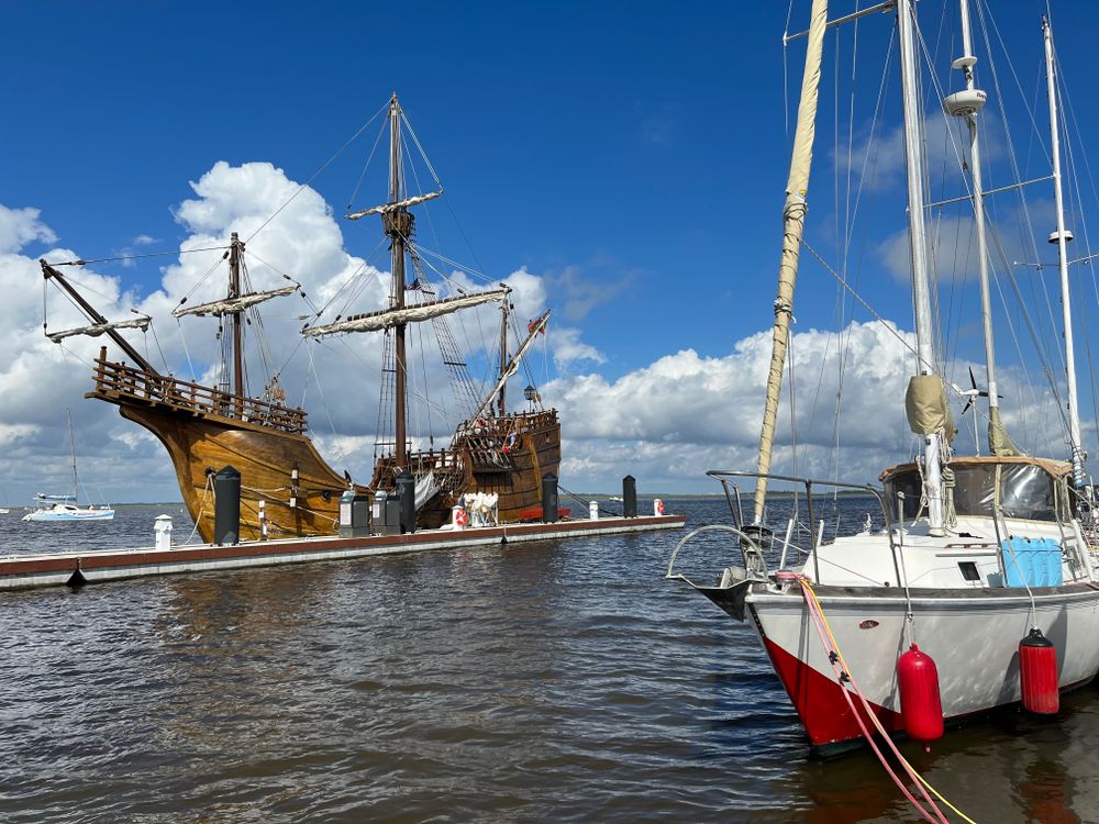 The Nao Santa Maria at the Port of Fernandina on Amelia Island ...