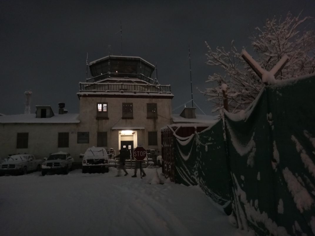 Woke to this after being told we'd have an inch or two of snow at best ...