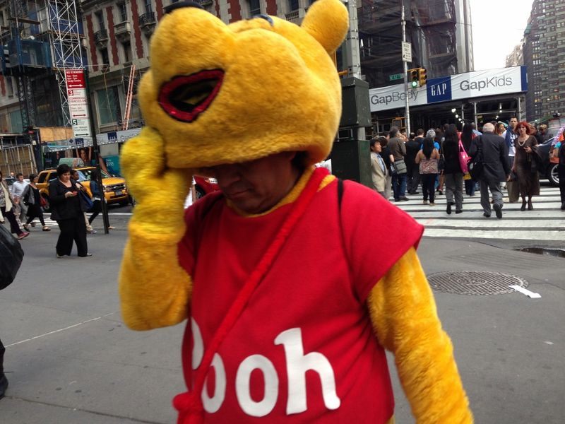 At Times Square, a mascot's work shift has ended. | Smithsonian Photo ...