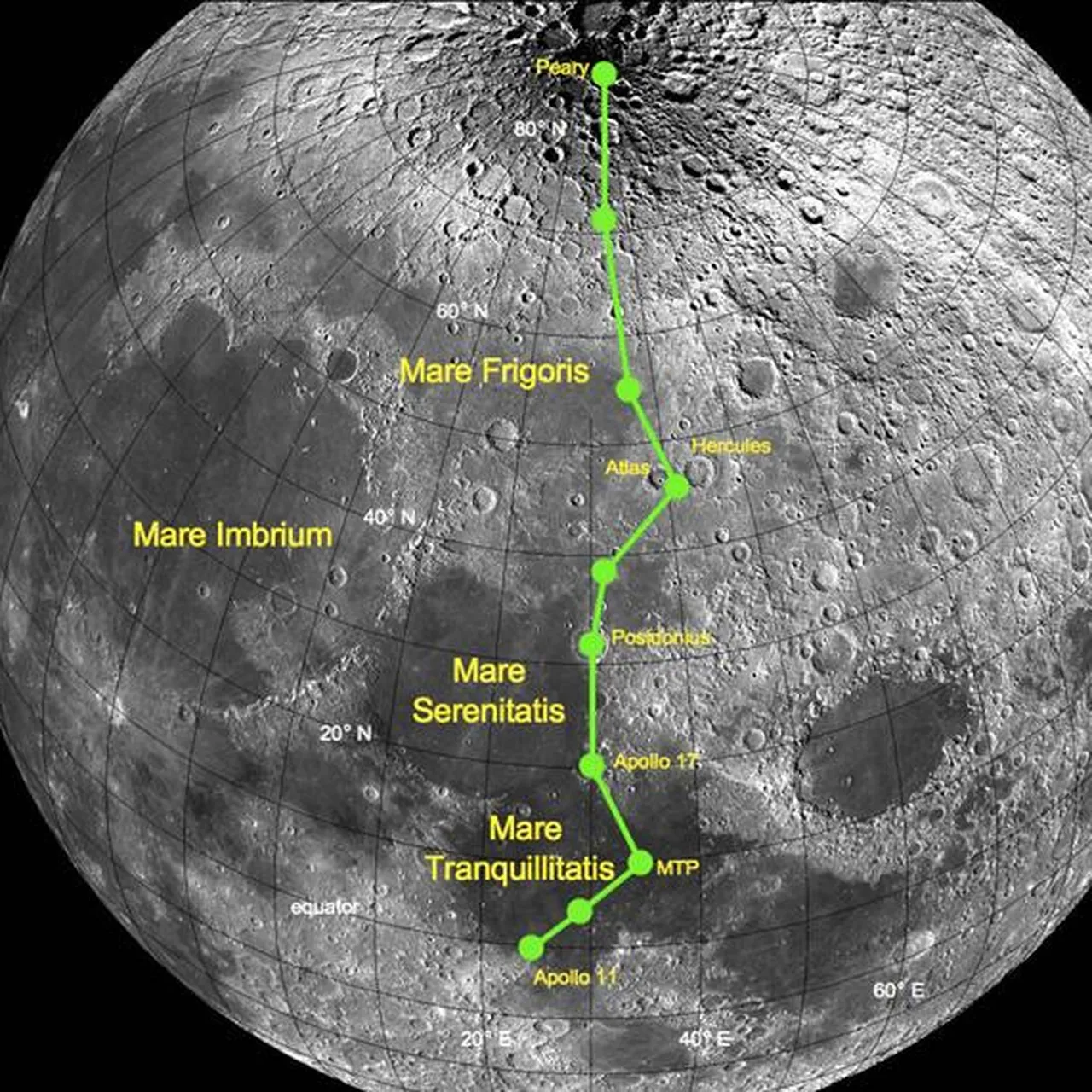 Moon Crater Names Map