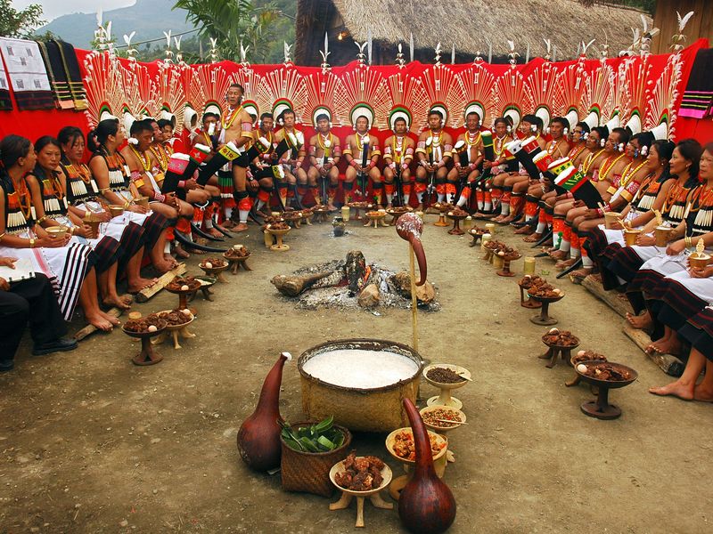 Angami tribes celebrating their traditional event at the Hornbill ...