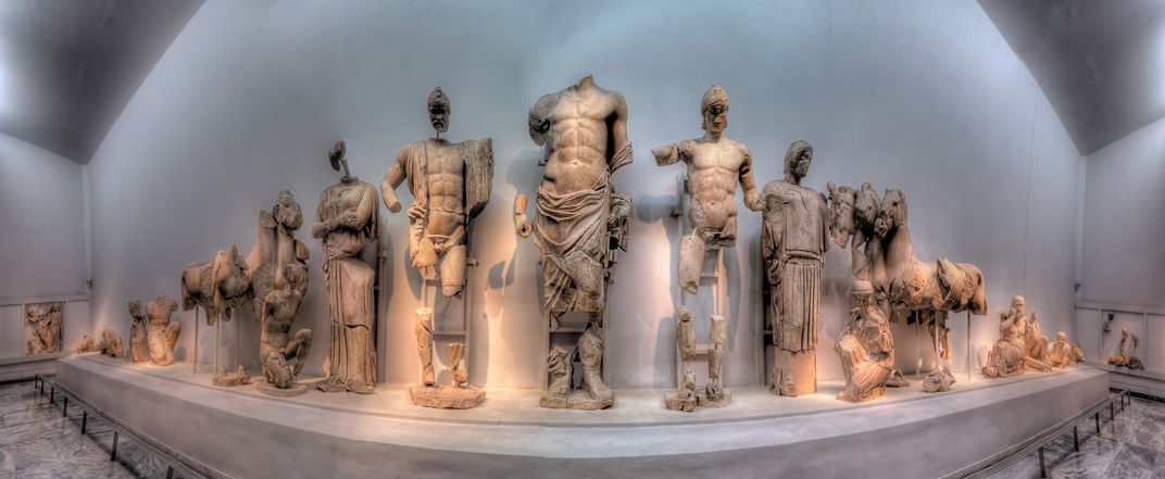 Courtship of Hippodamia - eastern pediment of Temple of Zeus of ancient ...