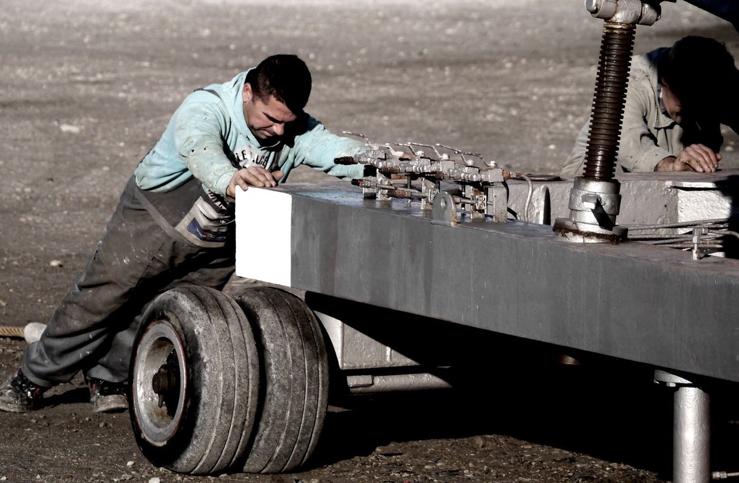 Shipwrights at the historical shipyard in Greece -3 "Under the Ship ...