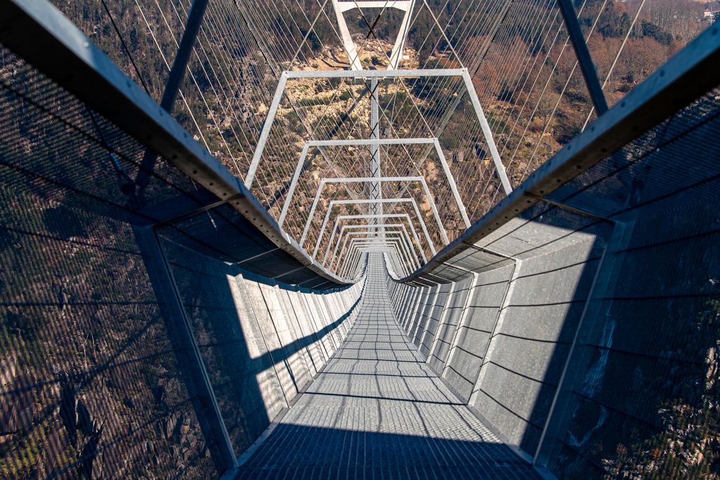 world's first suspension bridge