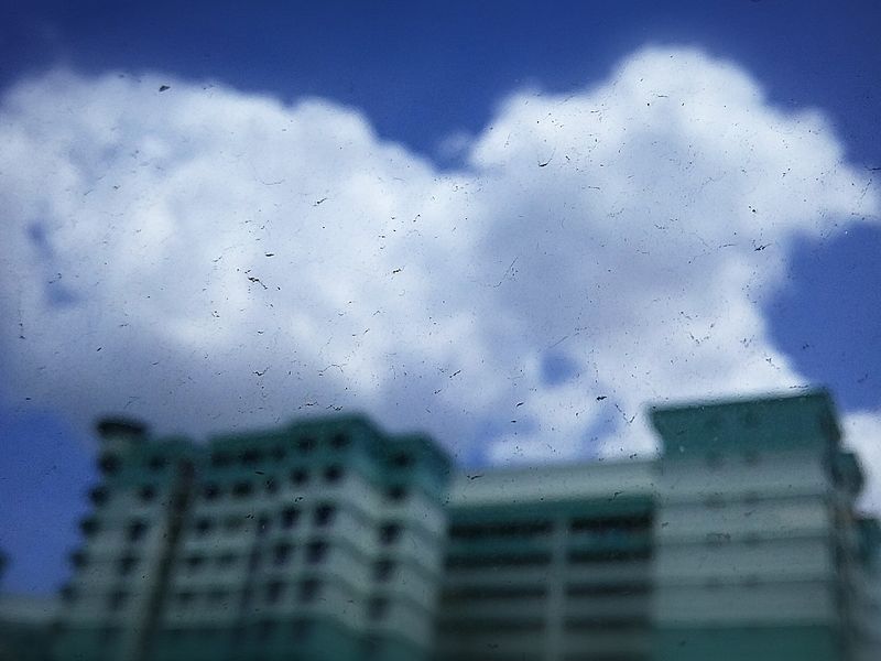 A picture of a view through a window and the focus of the dust on the ...