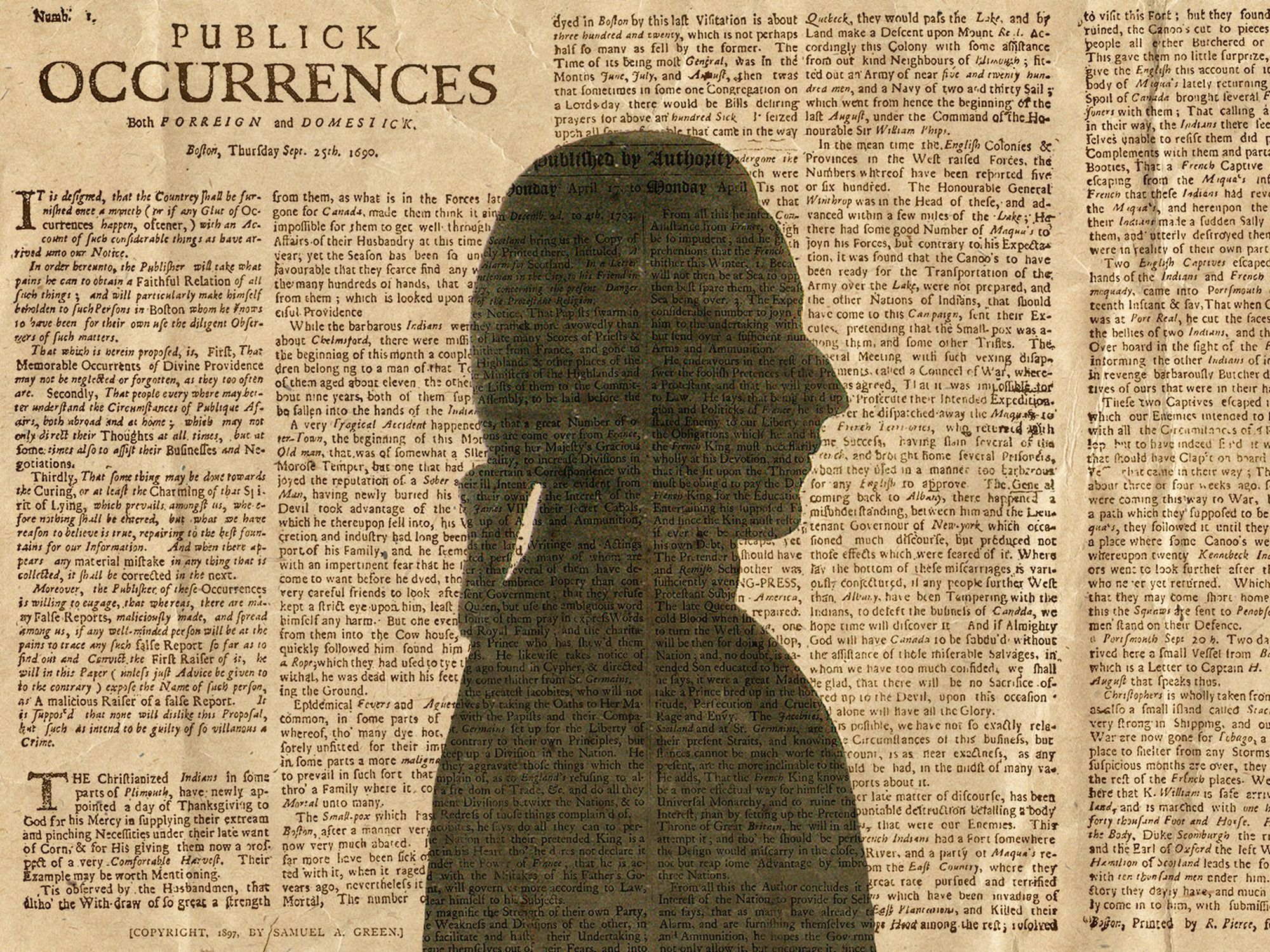 Why the Debut Issue of America's First Newspaper Was Also the ...