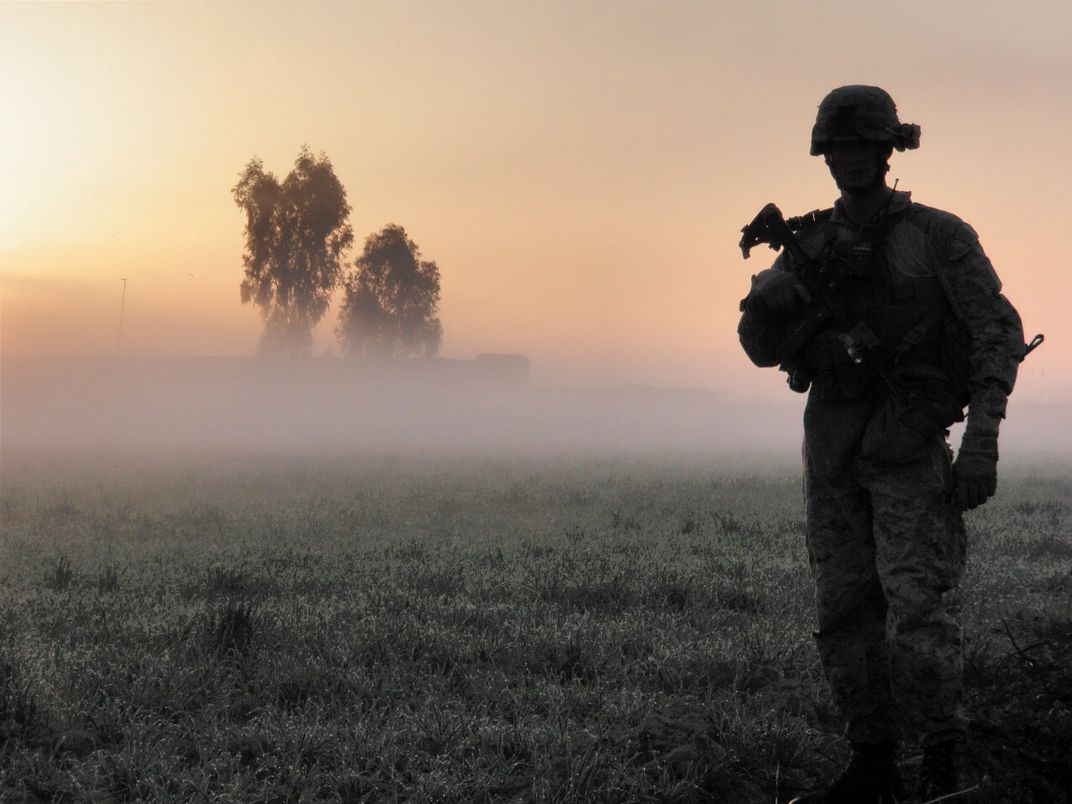 Combat zone Marjah waiting for contact with the enemy at dawn with my ...